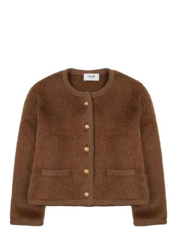 Celine Mohair Chasseur Jacket - Brown