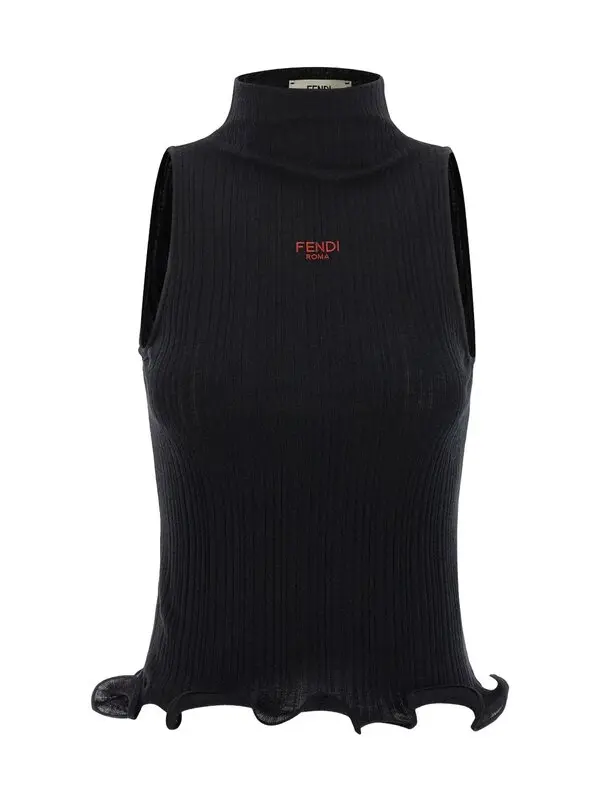 Fendi Logo Cotton Tank Top - Multicolor