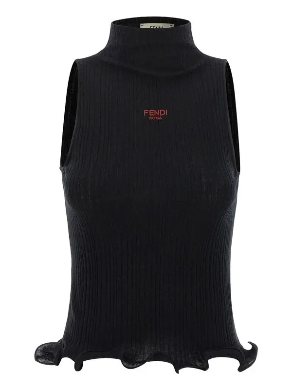 Fendi Logo Cotton Tank Top - Multicolor