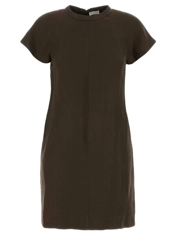 Brunello Cucinelli Linen Blend T-shirt Dress - Multicolor