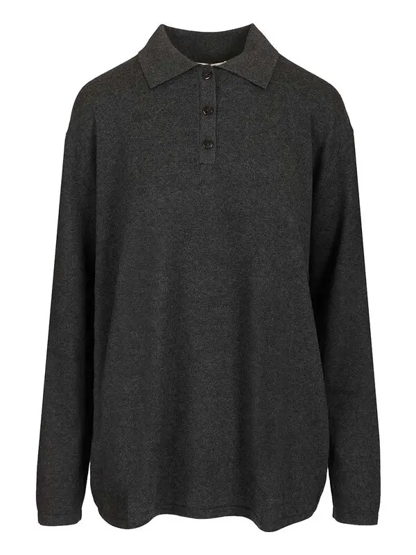 LISA YANG Caisa Cotton And Cashmere Polo Sweater - Blue