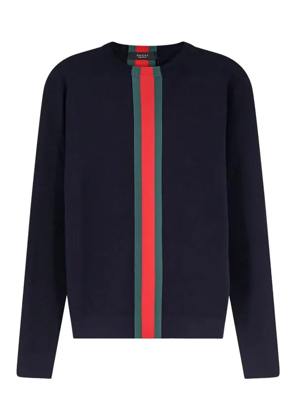Gucci Cotton Sweater With Nastro Web Inlay - Multicolor
