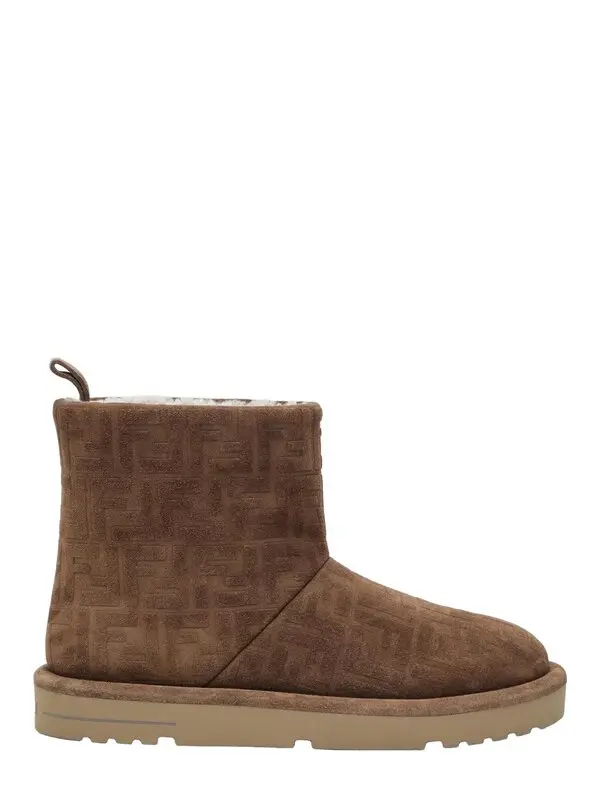 Fendi Suede Ankle Boots - Brown