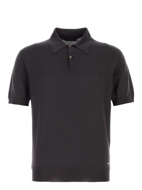 Prada Dark Silk Polo Shirt - Brown