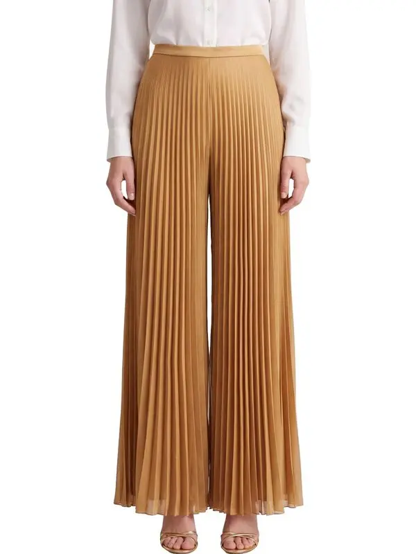 Max Mara Pleated Wide Leg Pants - Brown