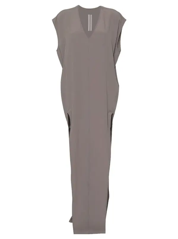 Rick Owens Silk Jersey Long Dress - Gray
