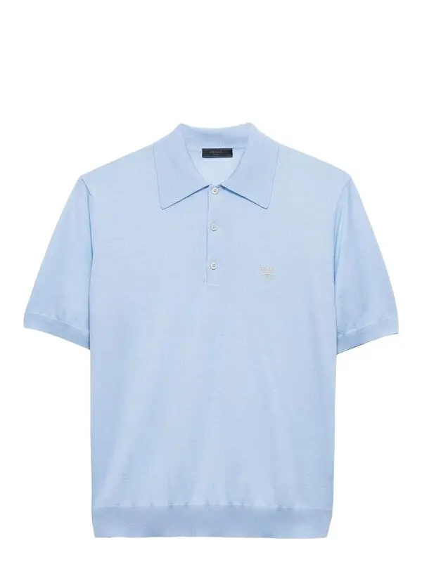 Prada Logo Wool Polo Shirt - Multicolor