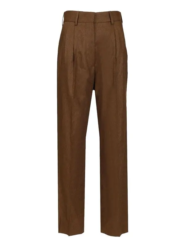 BLAZÉ MILANO Renard Fox Silk Trousers - Brown