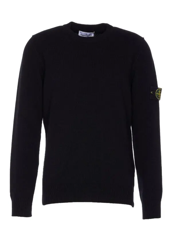 Stone Island Logo Sweater - Black