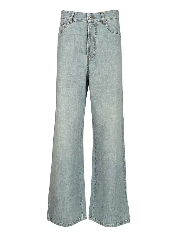Miu Miu Chambray Denim Trousers - Blue