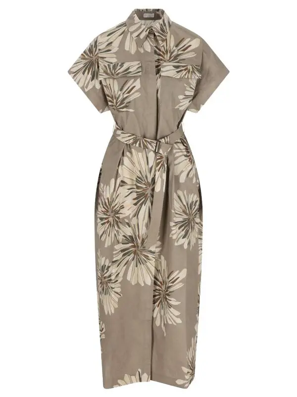 Brunello Cucinelli Printed Cotton Dress - Multicolor