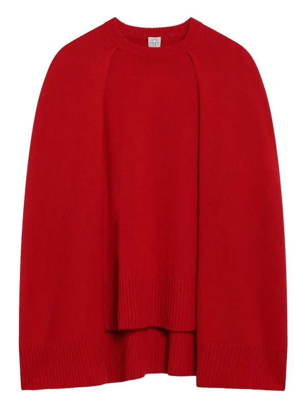 TOTEME Cashmere Cape Sweater - Red