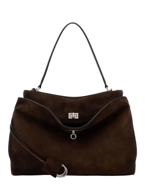 Balenciaga Suede Medium Rodeo Handbag - Brown