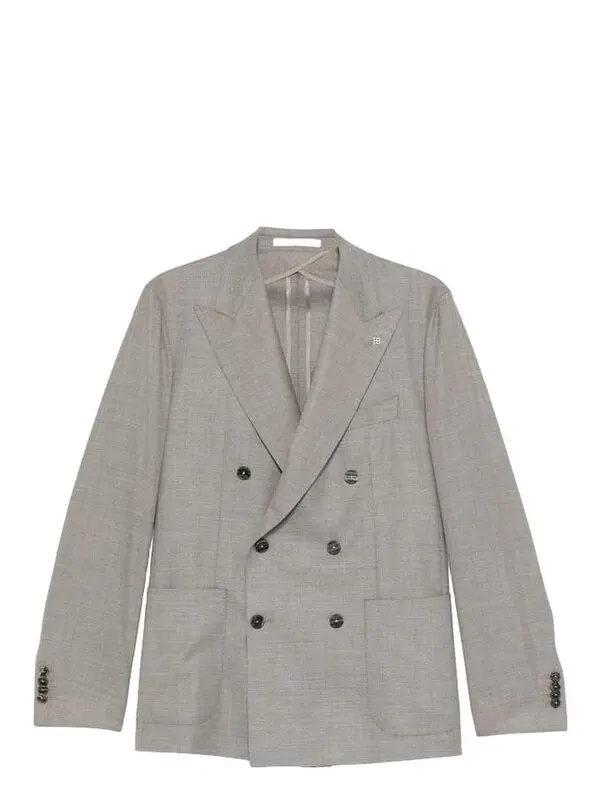 Tagliatore Double-breasted Wool Blend Blazer - Gray