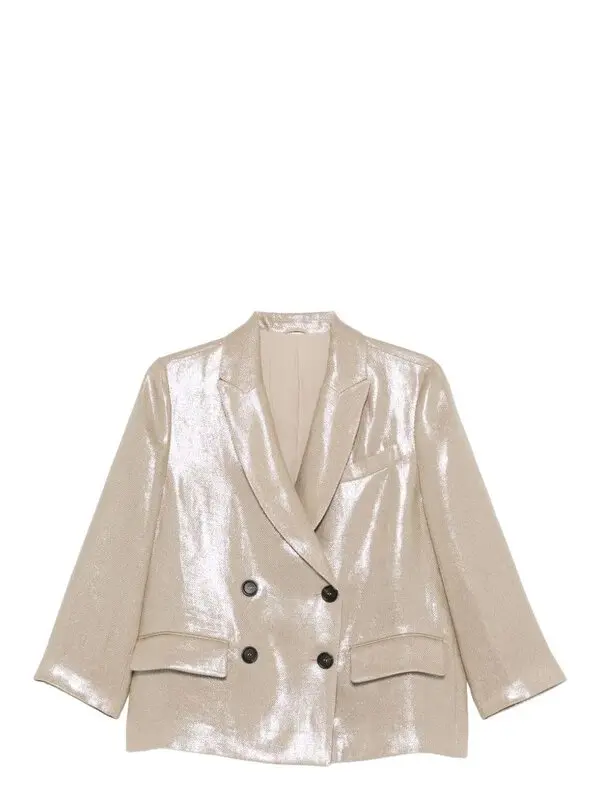 Brunello Cucinelli Linen Double-breasted Jacket - Multicolor