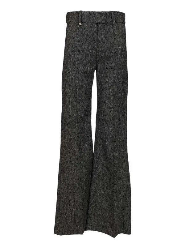 COURREGES Wide-leg Trousers In Caviar Wool - Black