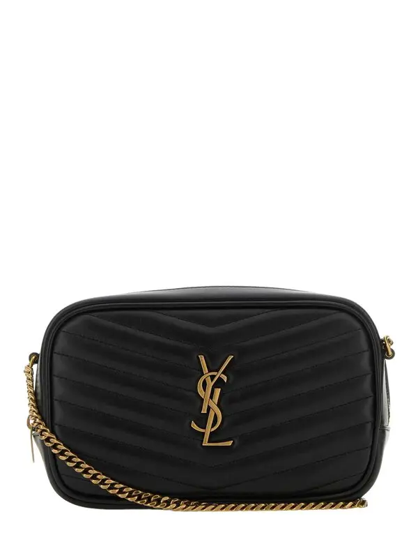Saint Laurent Leather Mini Lou Crossbody Bag - Black