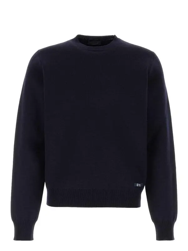 Prada Virgin Wool Blend Crewneck Sweater - Blue