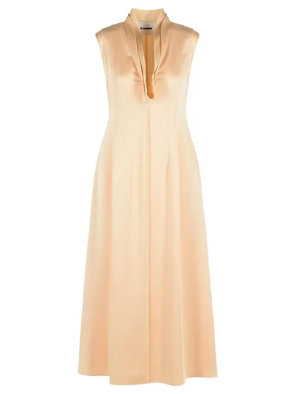 JIL SANDER Acetate And Peach Viscose Dress - Pink