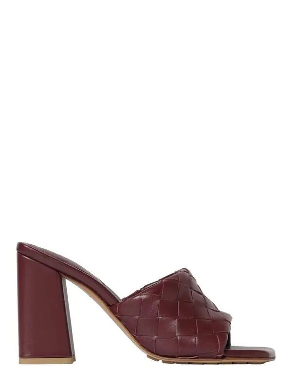 Bottega Veneta Parco Woven Leather Mules - Red