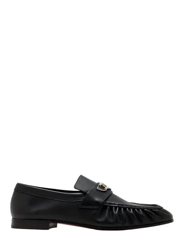 CHRISTIAN LOUBOUTIN Mocallista Lambskin Leather Loafers - Black