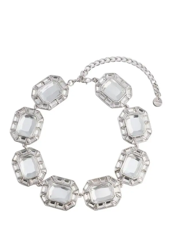 SELF-PORTRAIT Crystal Necklace - Silver