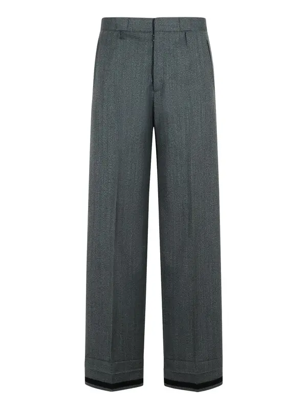 MAISON MARGIELA Wool Blend Tailored Trousers - Gray