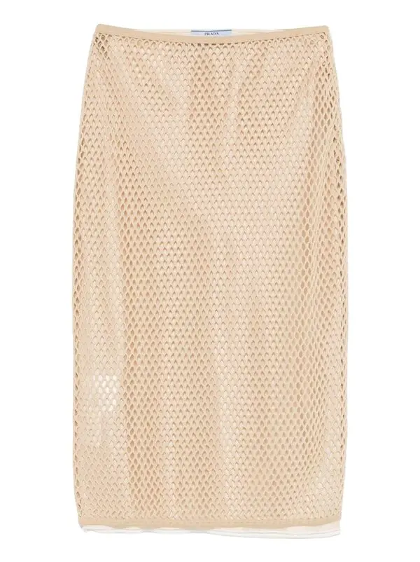 Prada Open-knit Midi Skirt - Multicolor