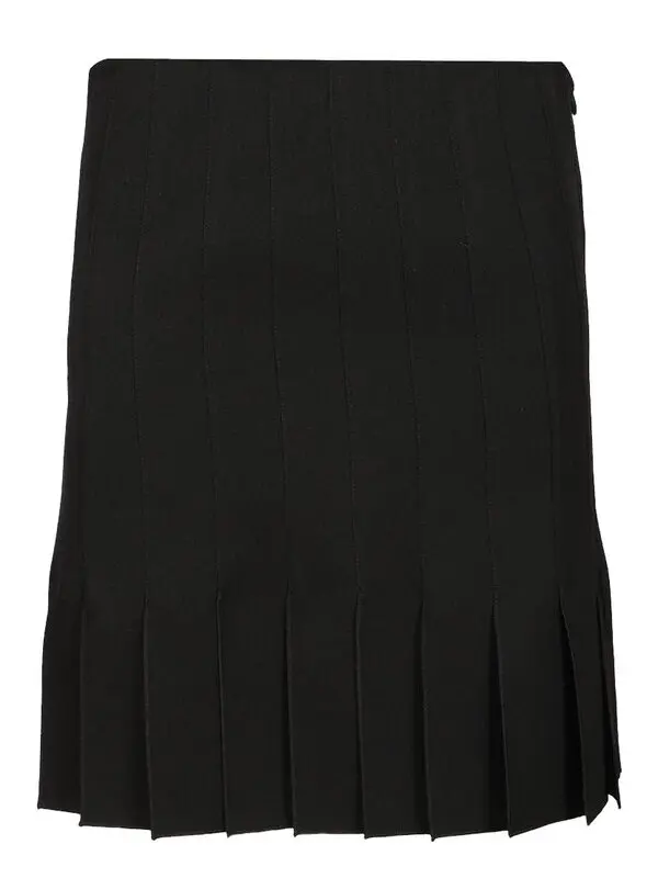 Marni Pleated Wool Mini Skirt - Black