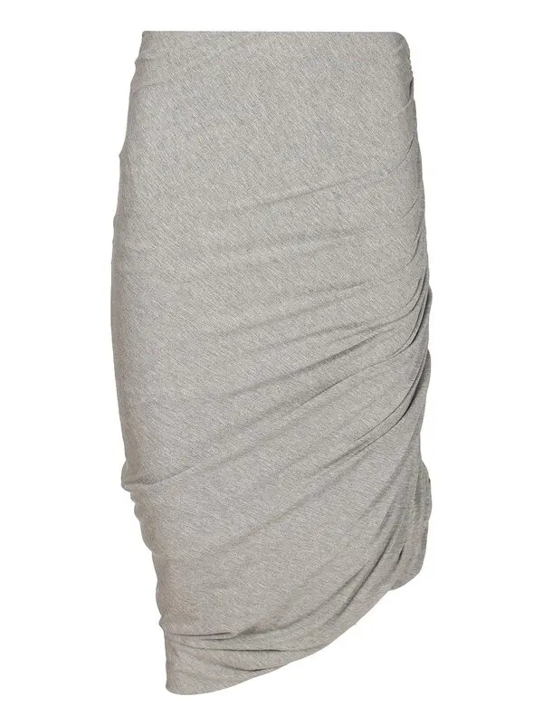 Attico Gathered Midi Skirt - Gray