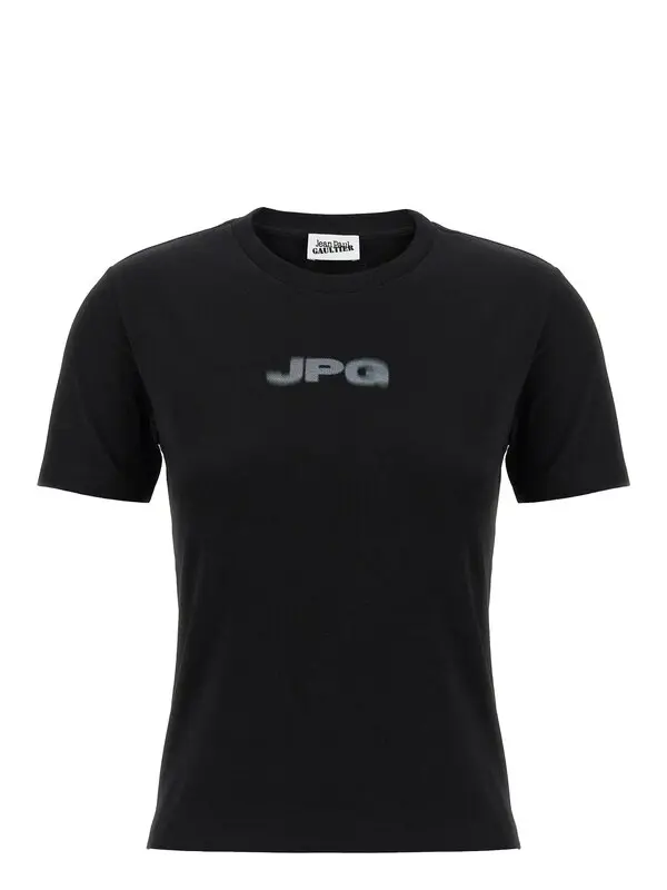 JEAN PAUL GAULTIER Logo Print Cotton T-shirt - Black