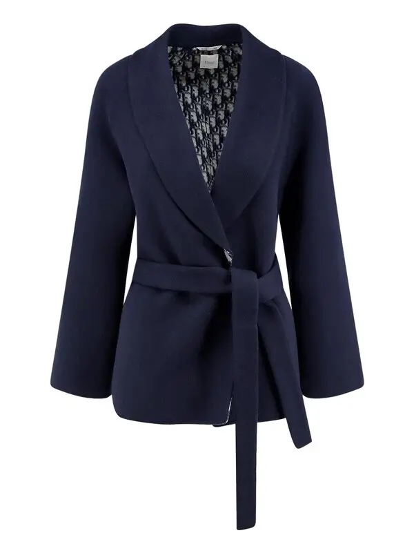 Dior Double-breasted Virgin Wool And Silk Caban - Multicolor