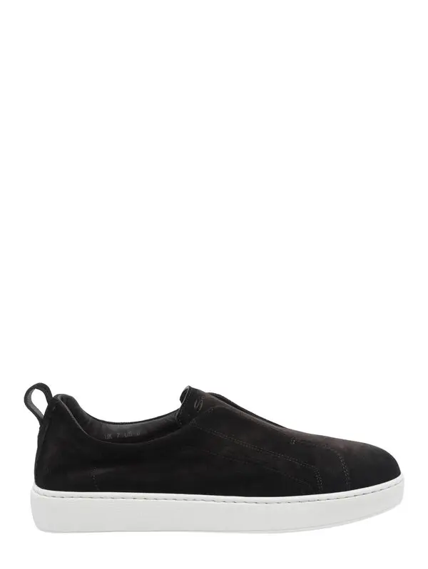 Santoni Victory Suede Slip-on Sneakers - Brown