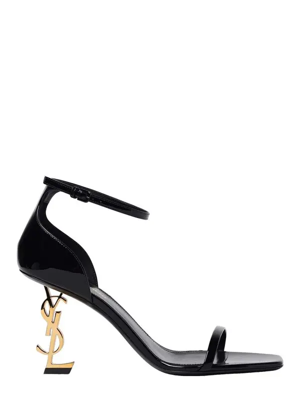 Saint Laurent Calfskin Heeled Sandal - Black