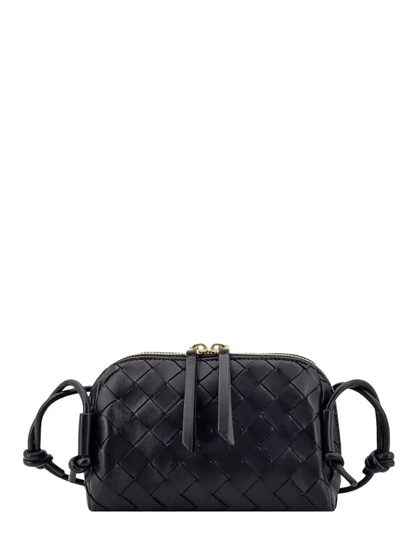 Bottega Veneta Concert Pouch Leather Crossbody Bag With Intrecciato Motif - Multicolor