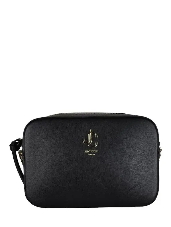 JIMMY CHOO Grained Leather Shoulder Bag - Black