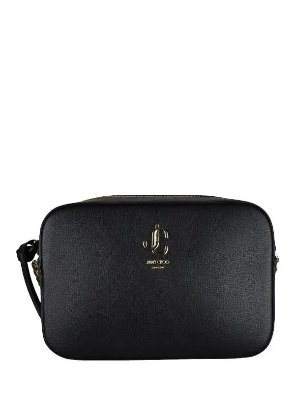 JIMMY CHOO Grained Leather Shoulder Bag - Black