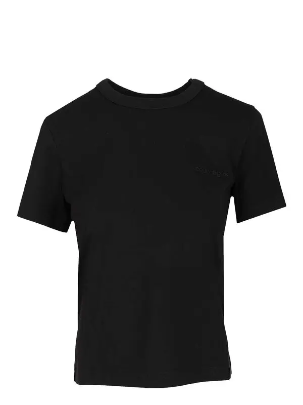 COURREGES Embroidered Logo T-shirt - Black