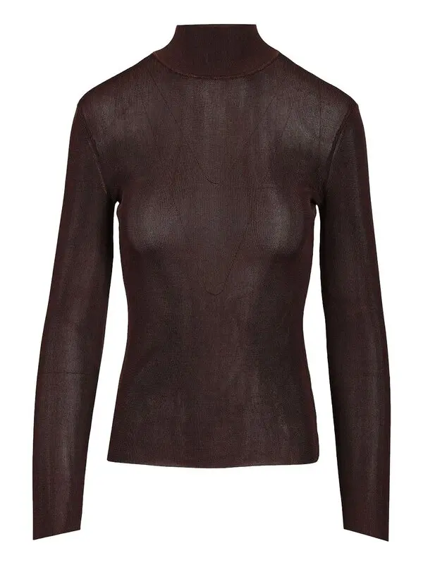 SELF-PORTRAIT Viscose Sweater - Brown
