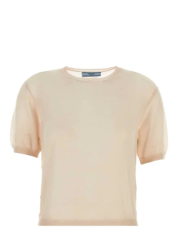 Prada Cashmere Short Sleeve Sweater - Pink