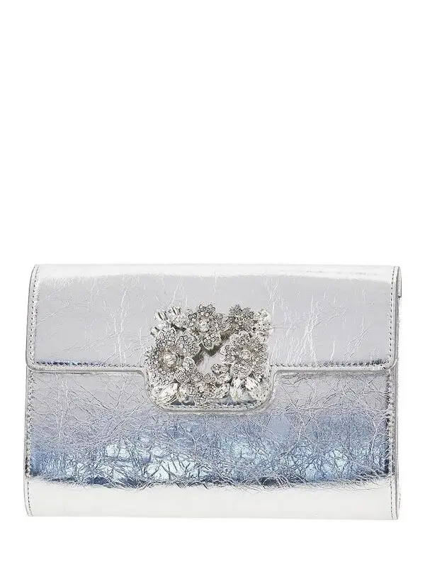 ROGER VIVIER Efflorescence Leather Mini Bag - Silver