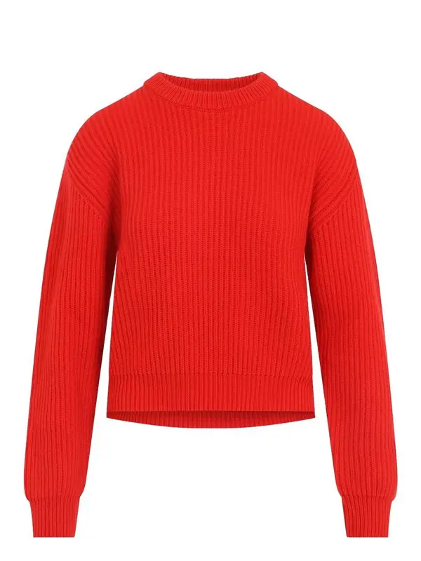 JIL SANDER Ribbed Knit Sweater - Red