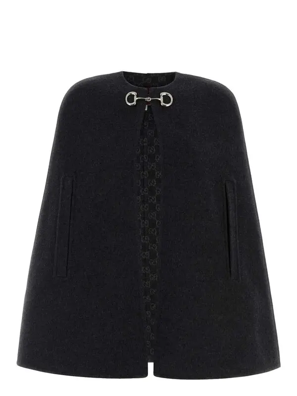 Gucci Charcoal Wool Blend Cape - Gray