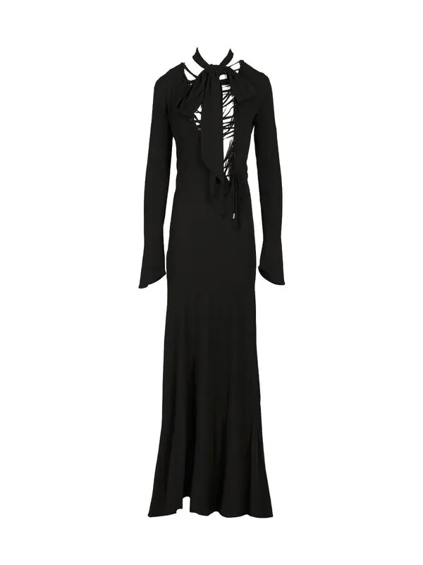 Attico Crepe Midi Dress - Black