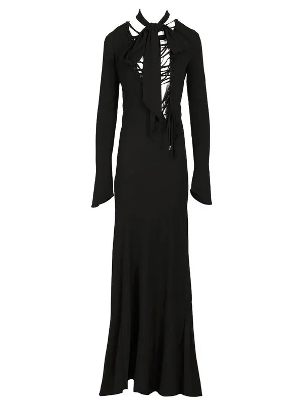 Attico Crepe Midi Dress - Black