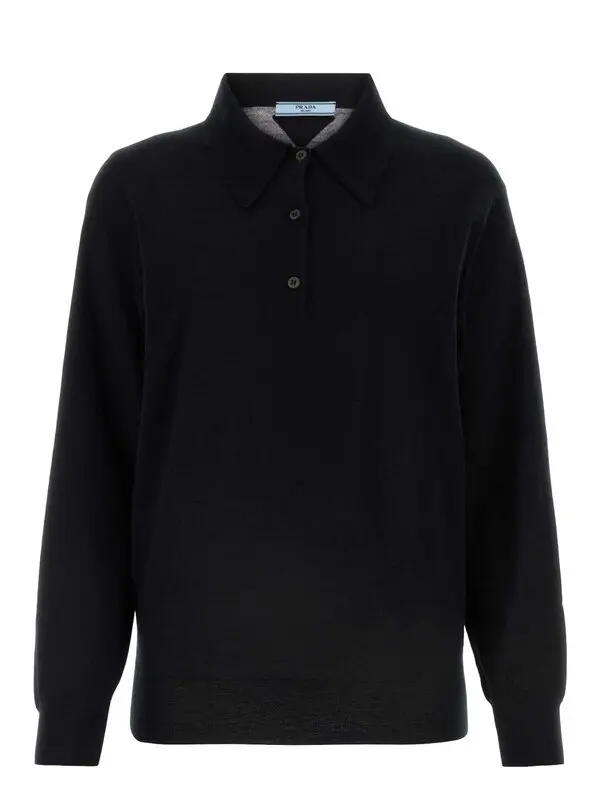 Prada Cashmere Polo Shirt - Black