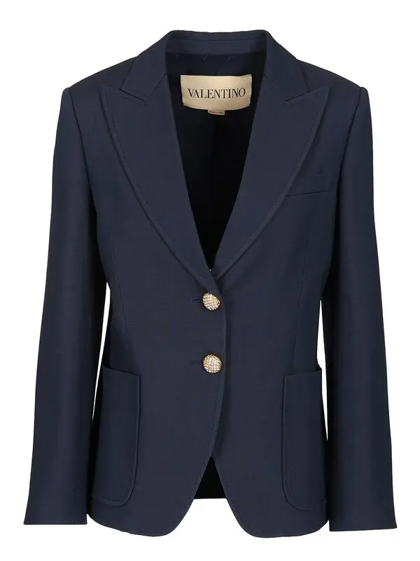Valentino Garavani Crepe Couture Blazer - Blue