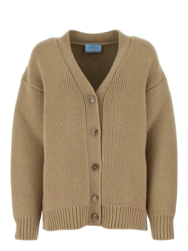 Prada Wool Blend Oversize Cardigan - Brown