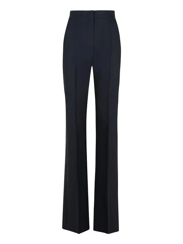 Max Mara Delfino Virgin Wool Blend Pants - Blue