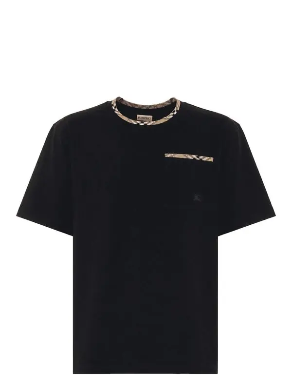 Burberry Check Trim T-shirt - Black